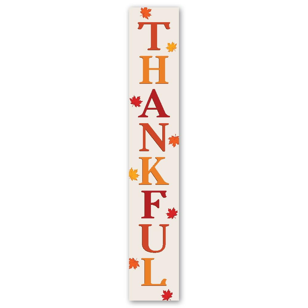 My Word! Thankful w/ Fall Colored Letters Porch Board Welcome Sign ...