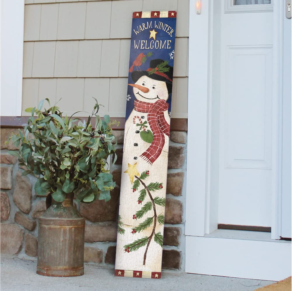 My Word! Warm Winter Welcome Porch Board Welcome Sign & Porch Leaner ...