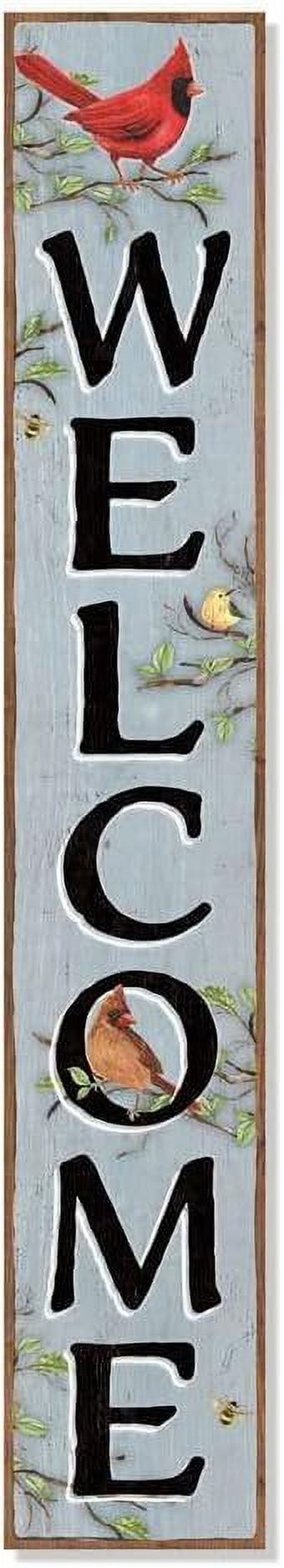 My Word! Welcome Cardinals On Blue Porch Board Welcome Sign & Porch ...