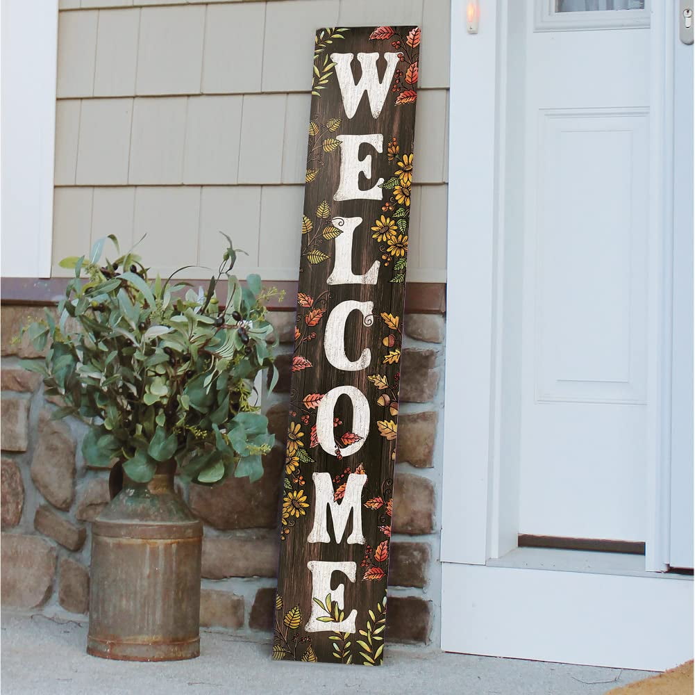 My Word! Welcome Fall Floral Porch Board Welcome Sign & Porch Leaner ...