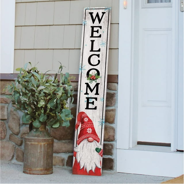 My Word! Welcome Gnome in Red Robe Christmas Holiday Porch Board ...