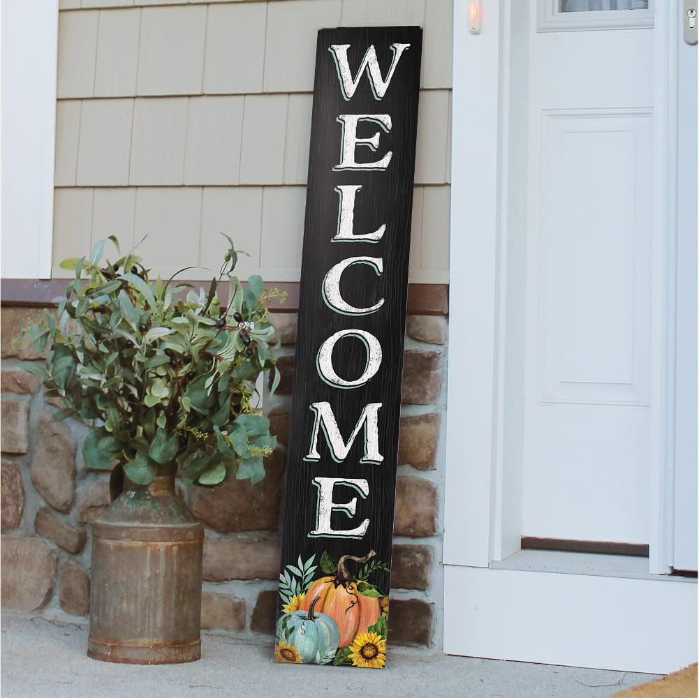 My Word! Welcome Multicolor Pumpkins Porch Board Welcome Sign & Porch ...
