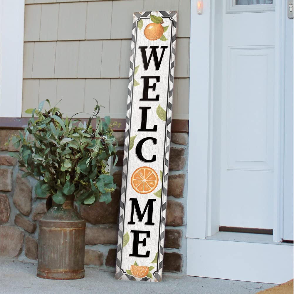 My Word! Welcome Orange Porch Board Welcome Sign and Porch Leaner for ...