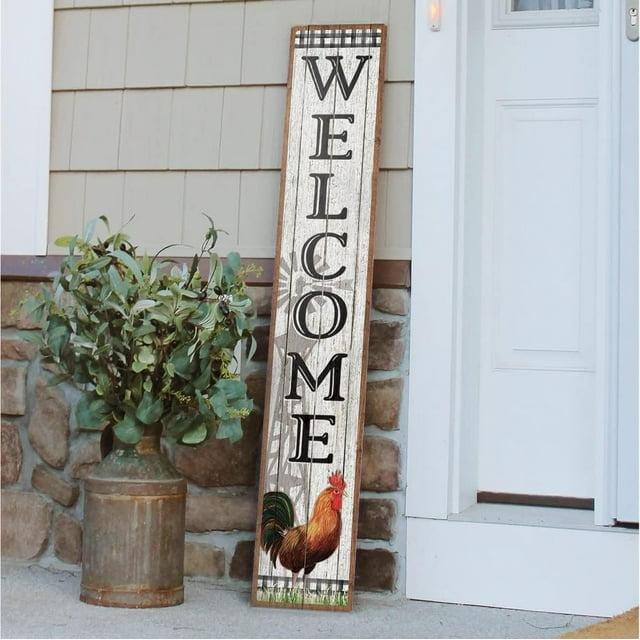 My Word! Outdoor Farmhouse Home Welcome Rooster Porch Board Sign, 8x46 ...