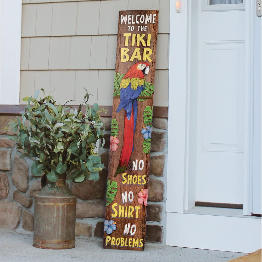My Word! Welcome to the Tiki Bar Spring Summer Fall Porch Board Welcome ...