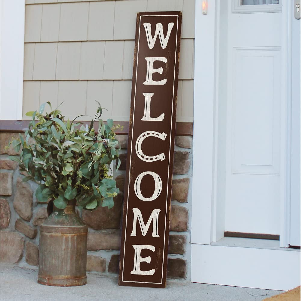 My Word! Welcome With Horseshoe Porch Board Welcome Sign & Porch Leaner ...