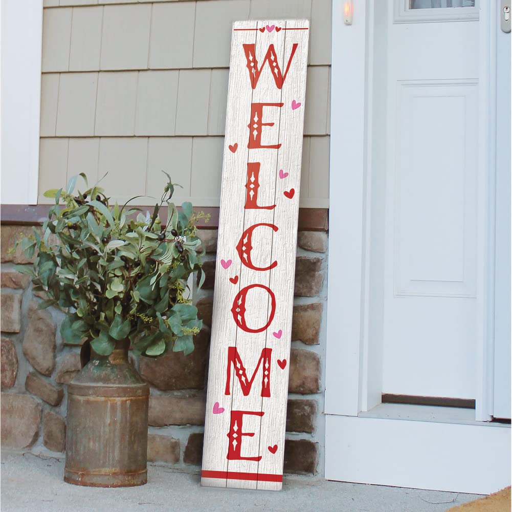 My Word! Welcome w/Hearts Spring Summer Porch Board Welcome Sign ...
