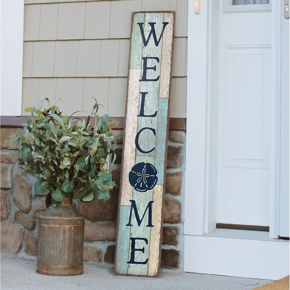 My Word! Welcome w/Scallop Shell Summer Porch Board Welcome Sign ...