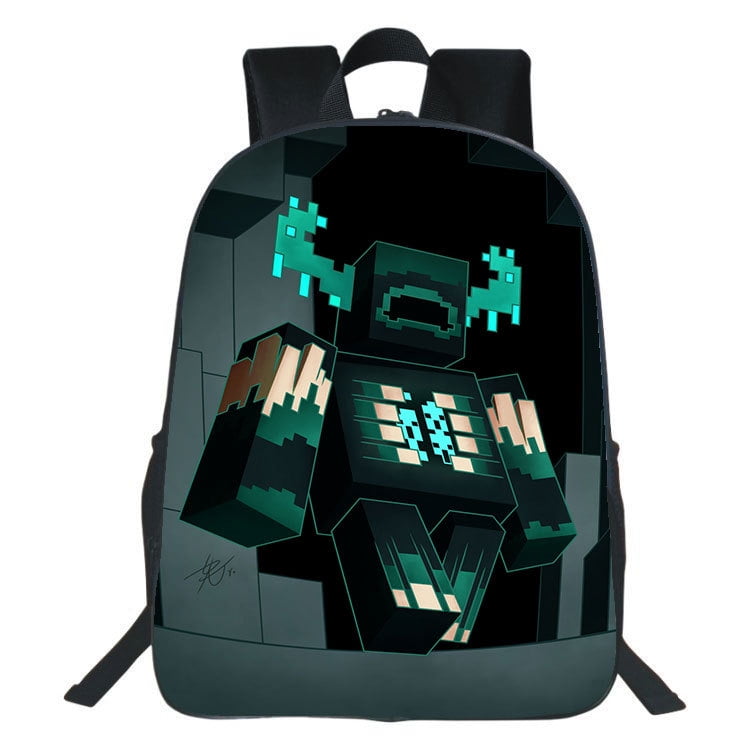 My World Cow Print Backpack Minecraft Warden Guardian Youth Men and ...