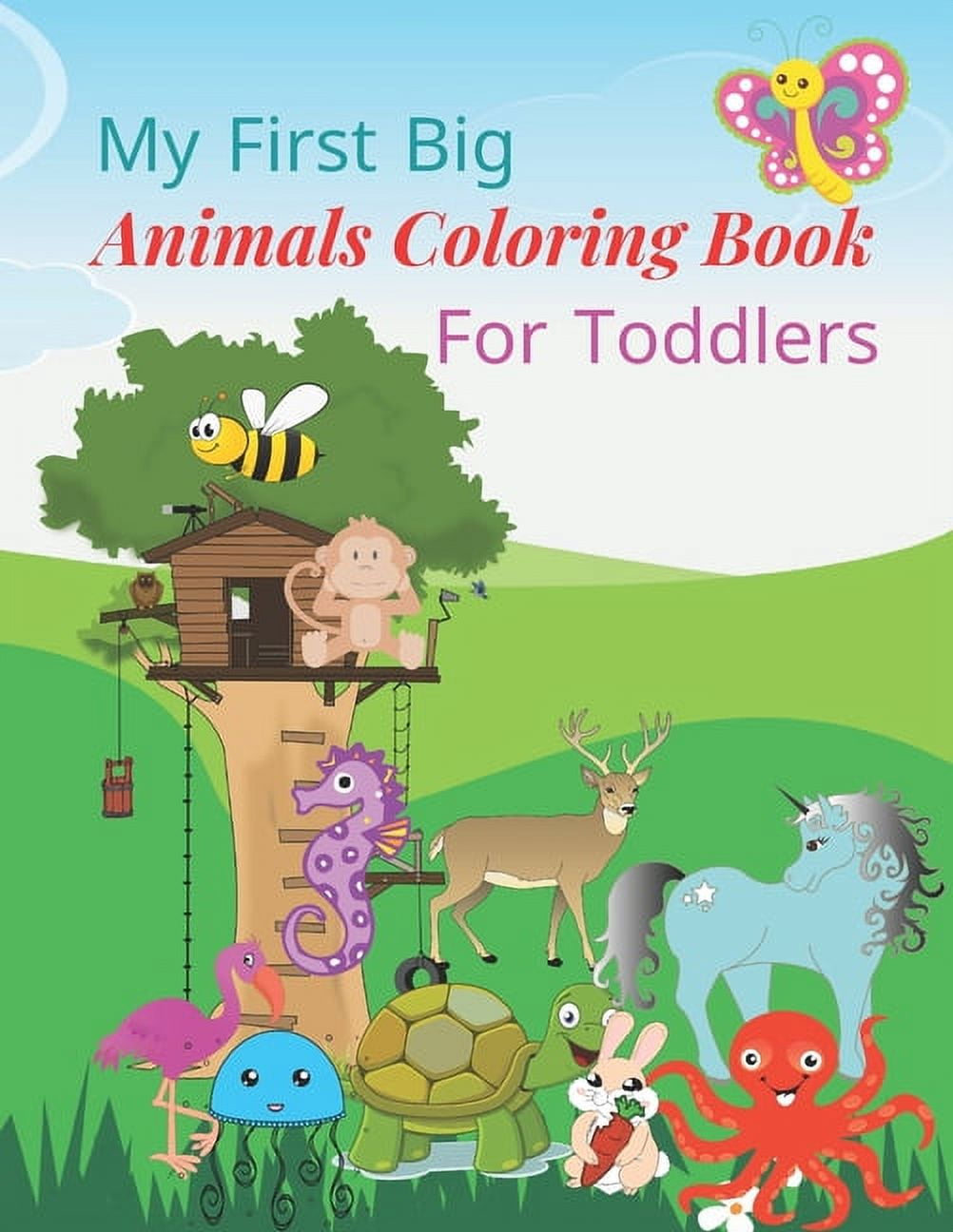My first big animals coloring book for toddlers: Super Fun & Simple ...