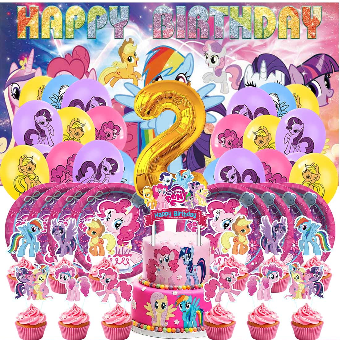 My little pony Balloons Party Supplies 2nd Decor Tableware Birthday ...