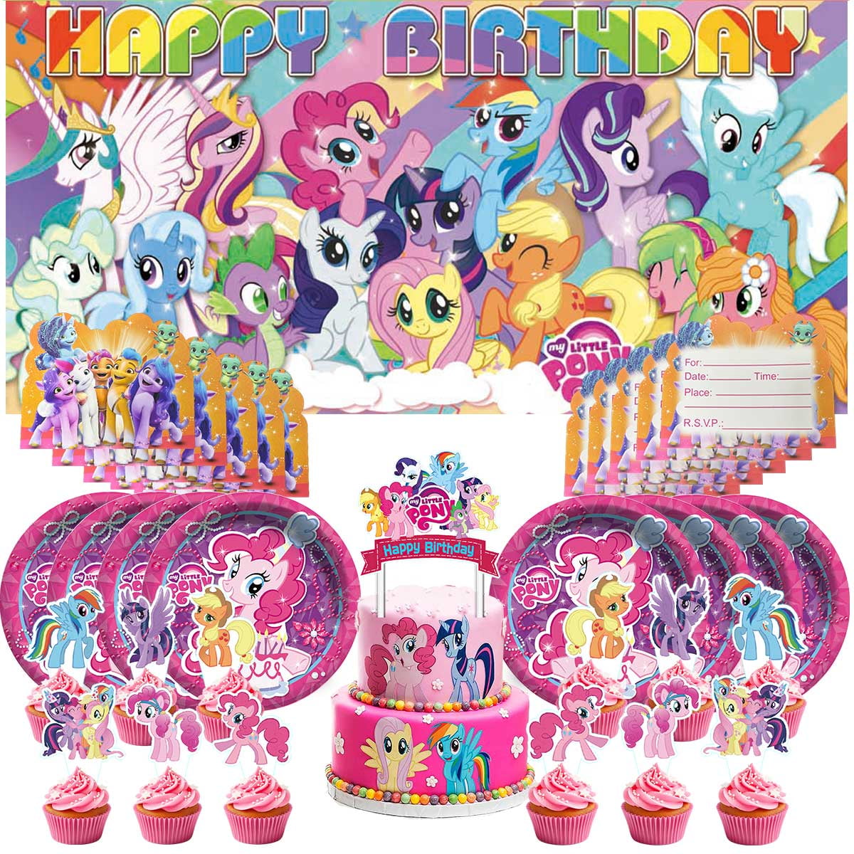 My little pony Invitation Cards Invite Party Supplies Decor Decorations ...