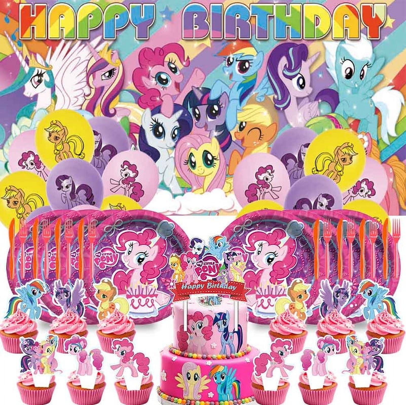 My little pony Party Supplies Plates Decorations Birthday Cake Topper ...