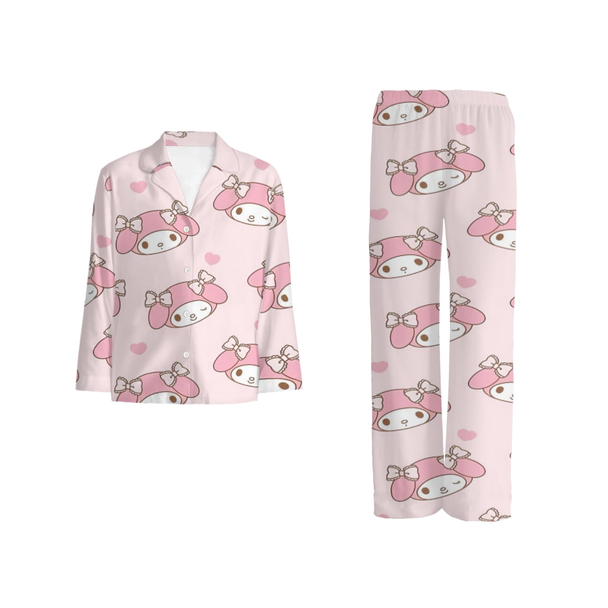 My melody Pajamas Adult long sleeve button-down pajamas sleepwear soft ...