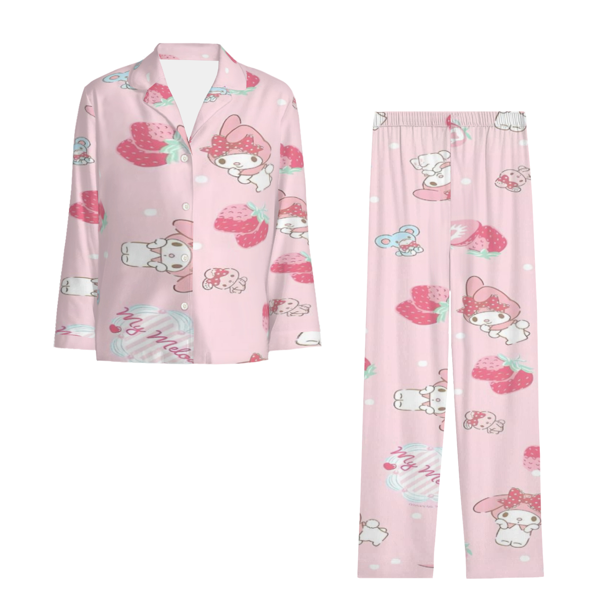 My melody Pajamas Children Long Sleeve Button Pajamas Sleepwear Soft ...