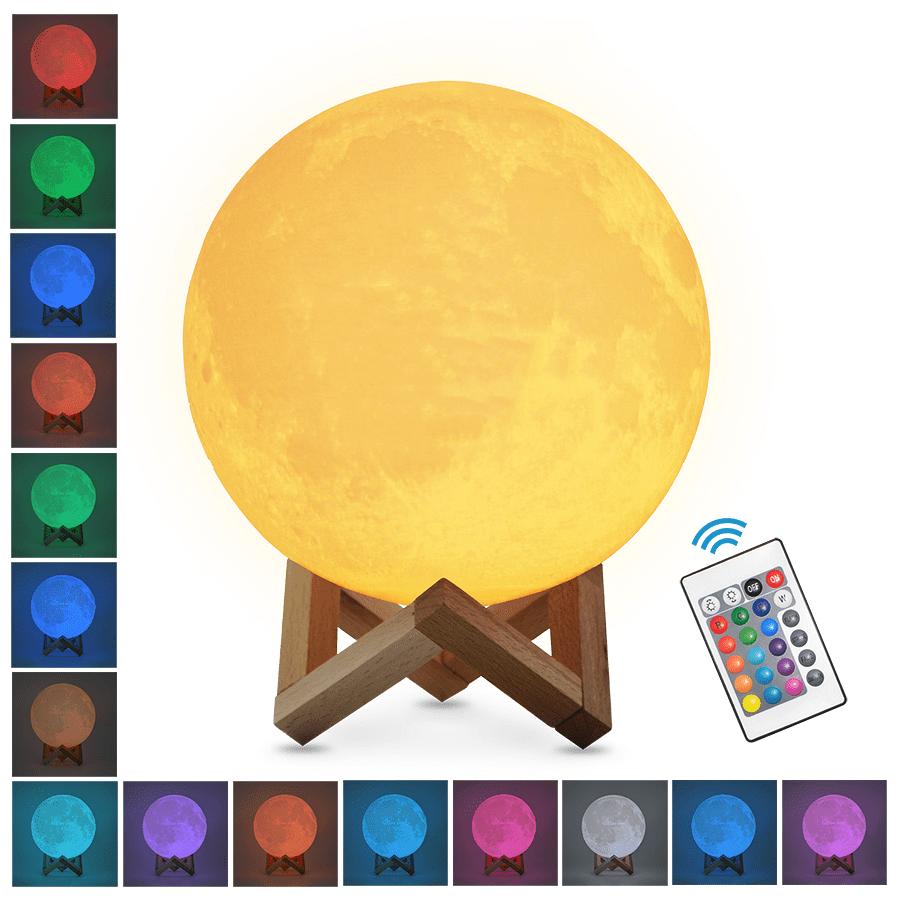MyArtWe 3D Moon Night Light Touch Switch 16 Colors Moon Lamp - Walmart.com