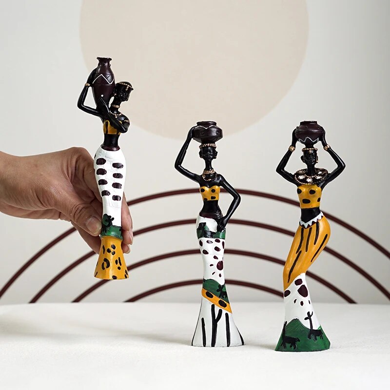 MyArtWe 3pcs African Woman Figurines Black Figure Statues - Walmart.com