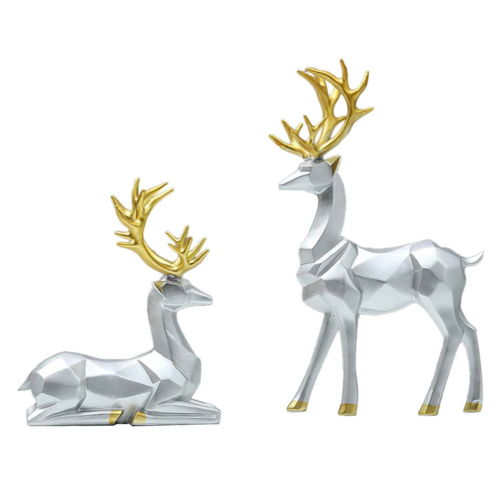 MyArtWe Geometric Elk Sculpture Deer Statues Home Decor - Walmart.com