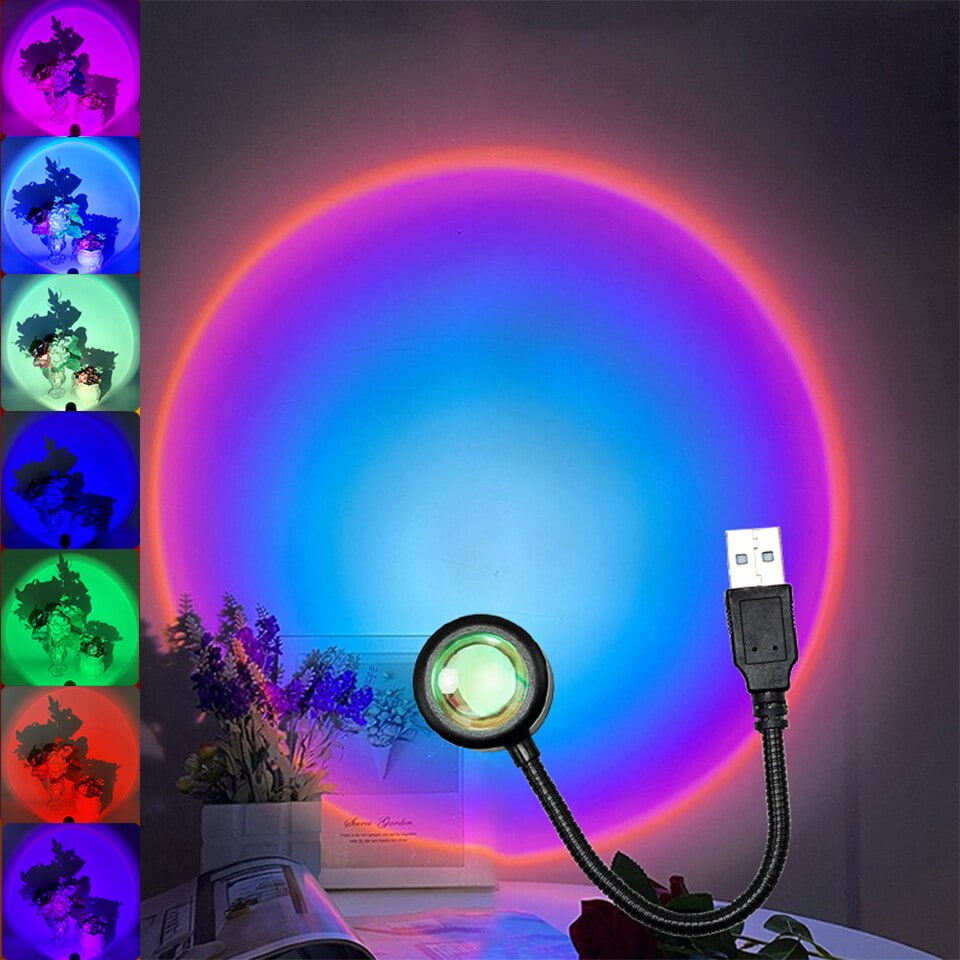 MyArtWe RGB Sunset Lamp Projection Led Night Light Sunset Projection ...
