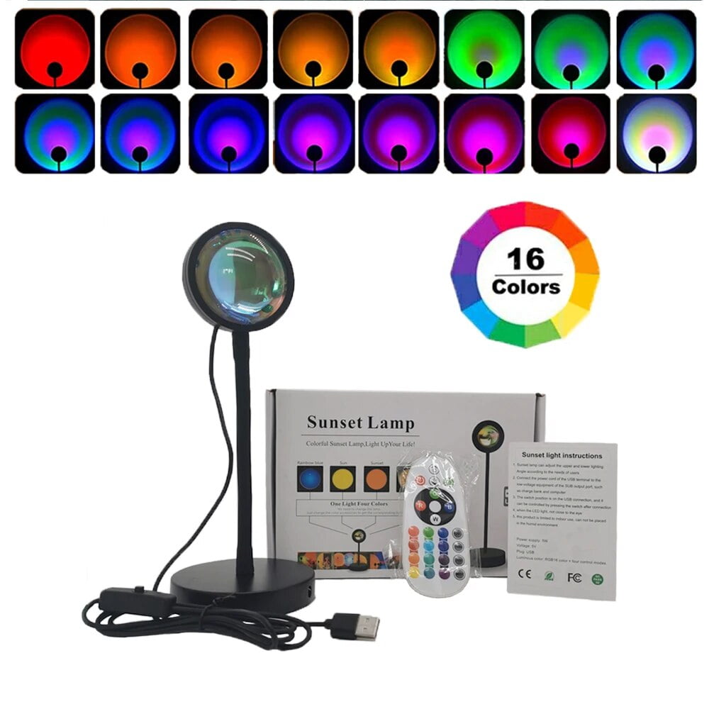 MyArtWe Rainbow Sunset Lamp Projector RGB Remote Control Light ...