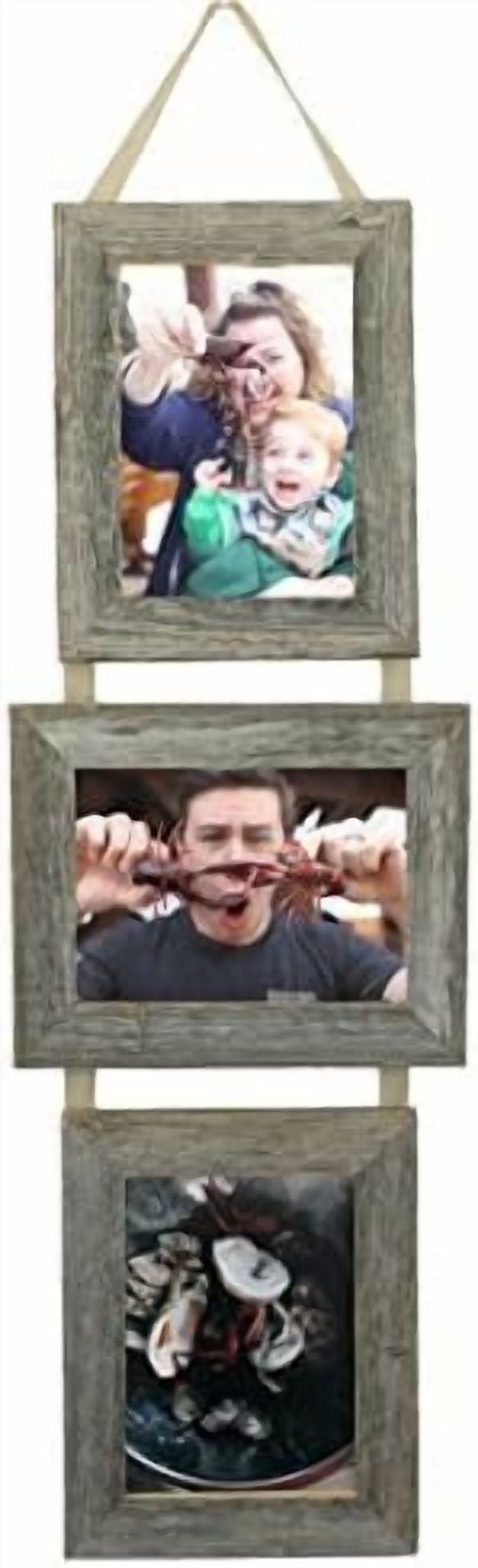MyBarnwoodFrames - 3, 5x7" Opening Reclaimed Barn Wood Collage Picture ...