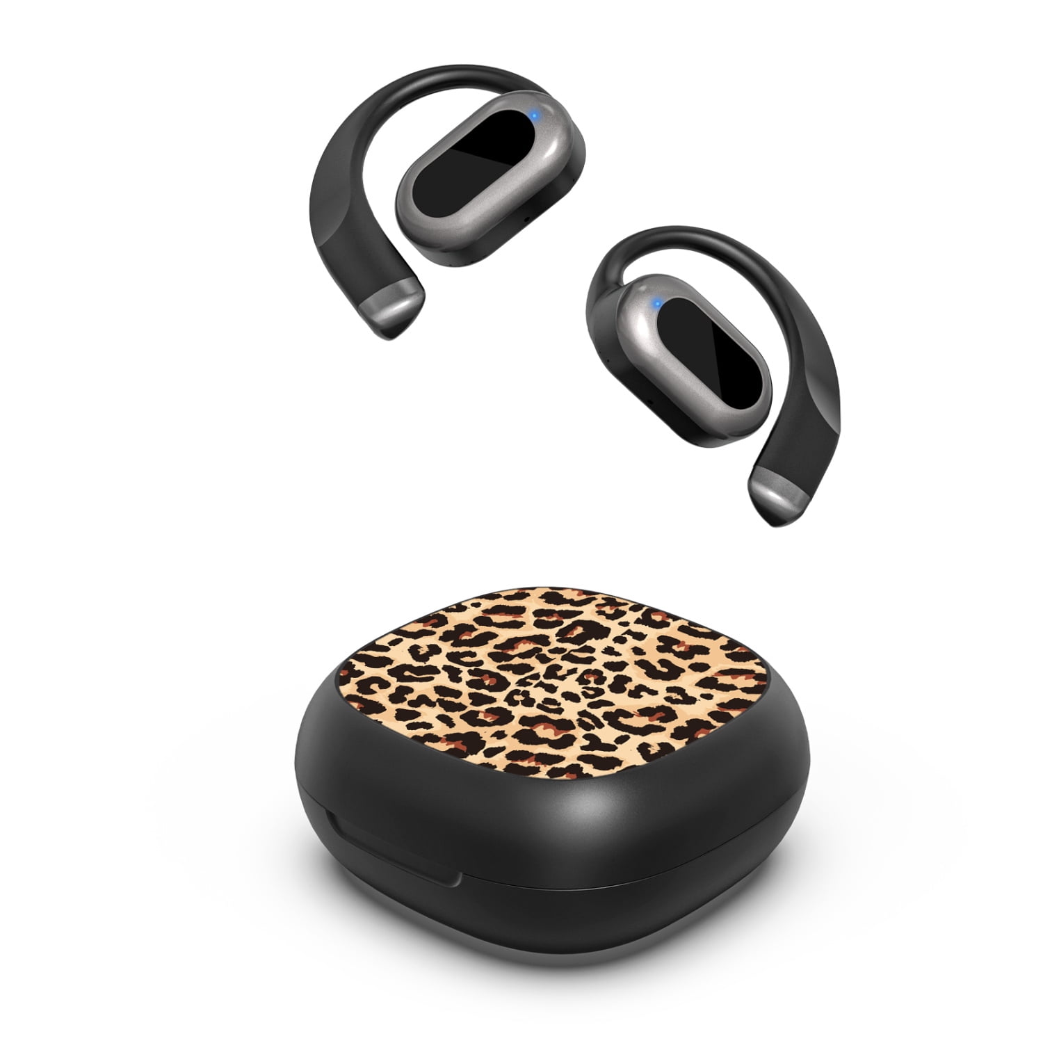 MyBat Design Lab Open-Ear Earbuds - Black - Leopard Print - Walmart.com