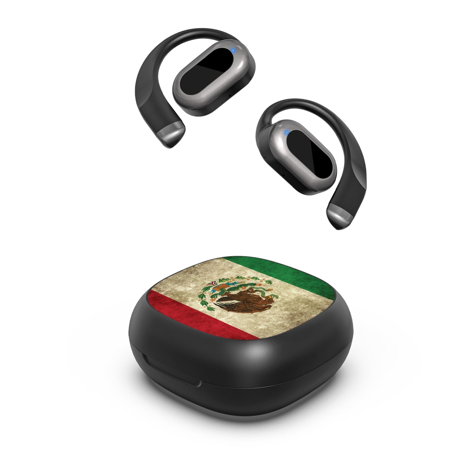 MYBAT Design Lab Open-Ear Earbuds - Black - Mexican Flag with Charging ...