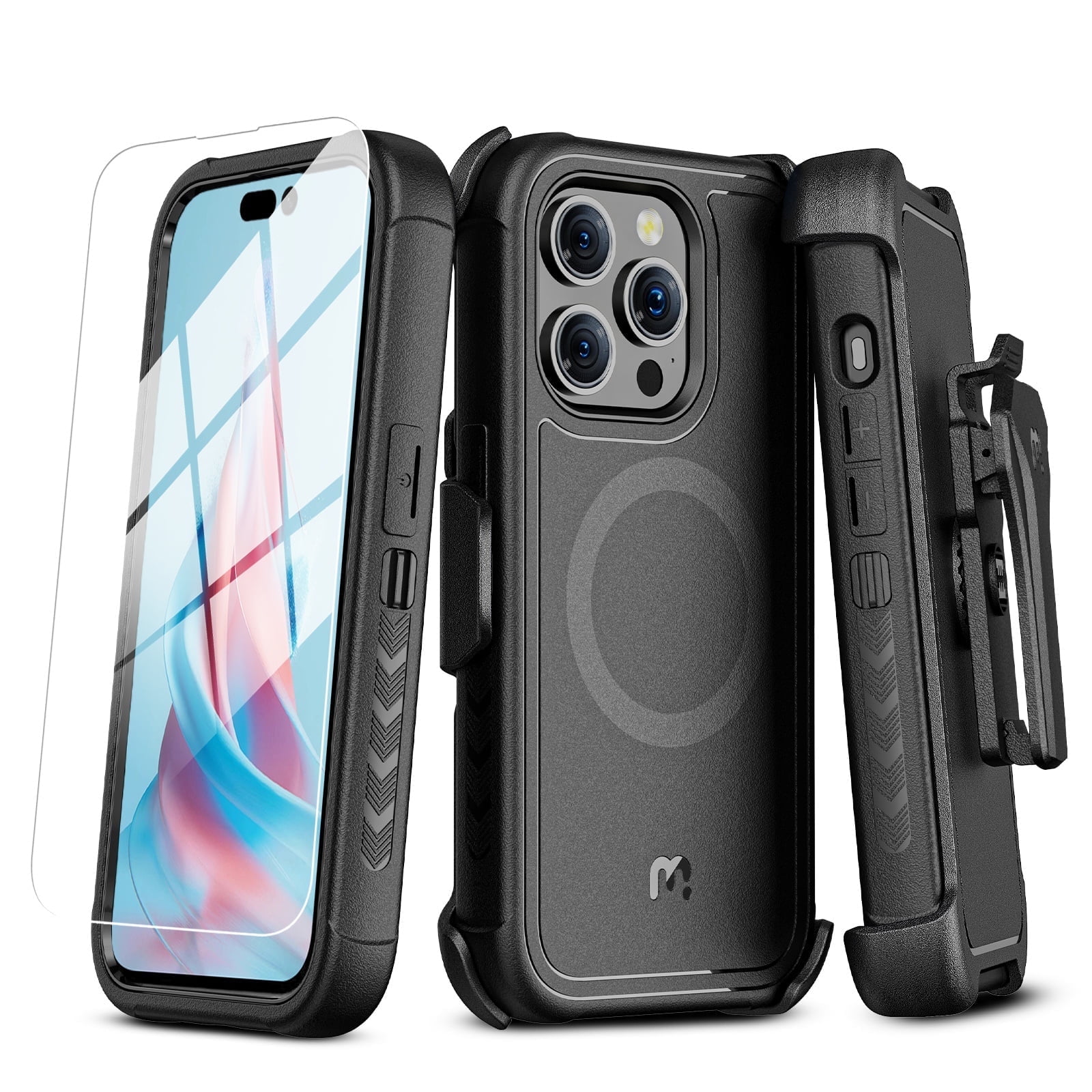 MyBat Pro Maverick Series Case with Holster and Tempered Glass for ...
