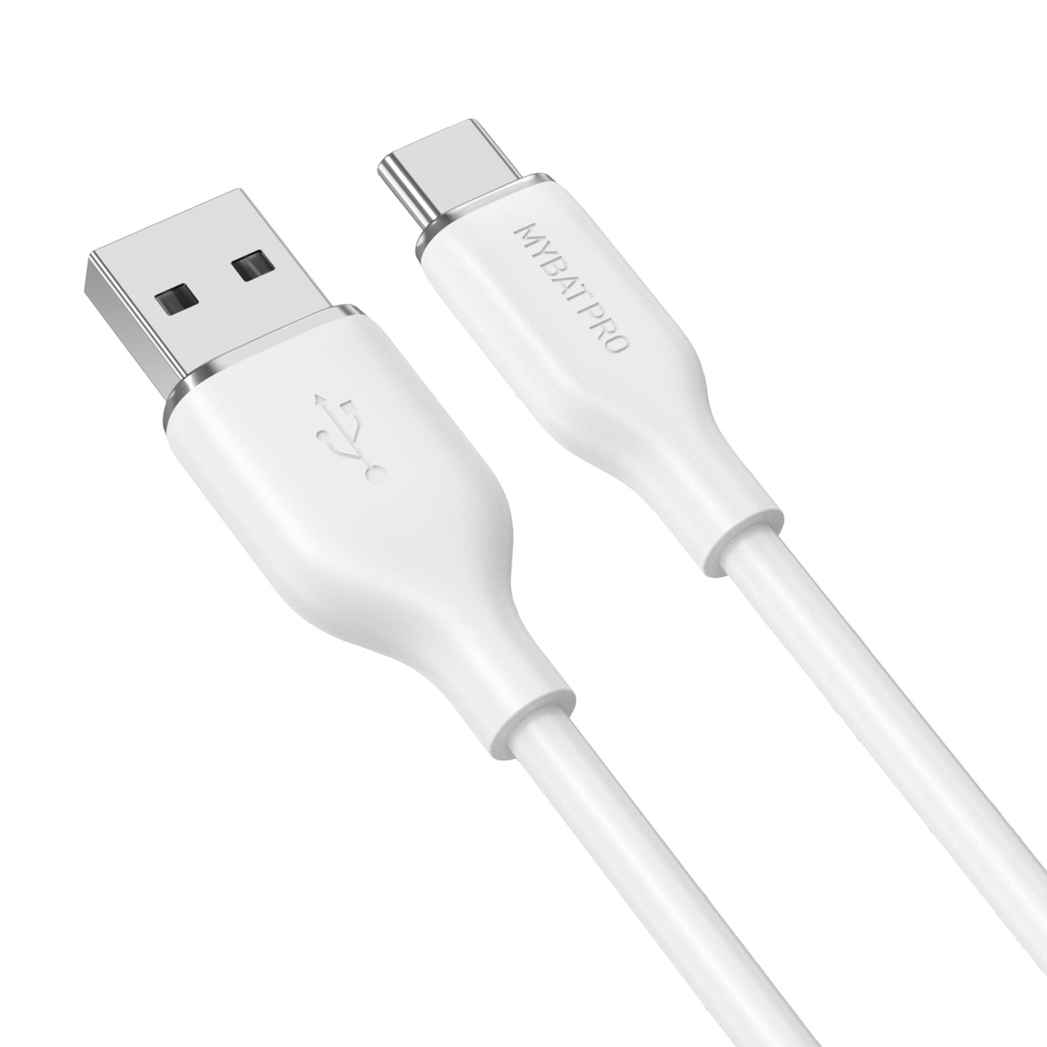 MyBat Pro USB-A to USB-C Liquid Silicone Cable (L=3 FT) - White ...