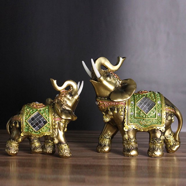 MyBeauty Elephant Figurine Resin Garden Miniature Craft Gift Home ...