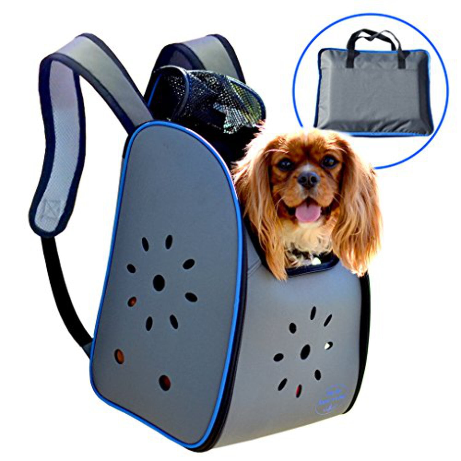 MyDeal Products Pop Up Pet Carrier Backpack Bag with Weather Resistant ...