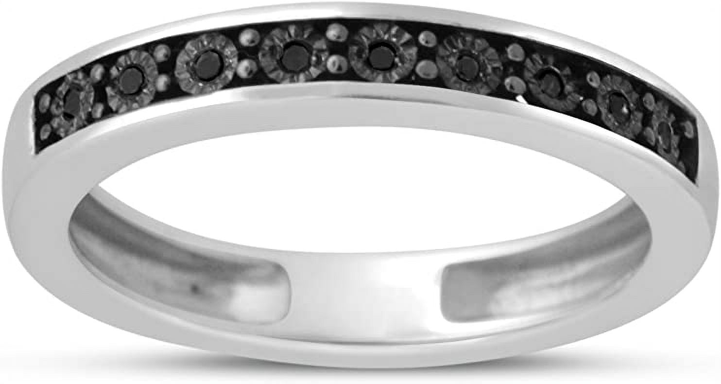 MyDiamondBox 0.05 Carat Total Weight (cttw) Sterling Silver - Black ...