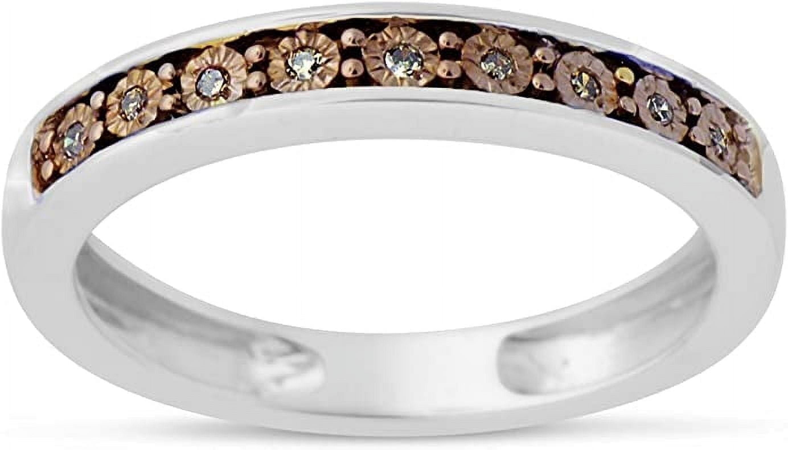 MyDiamondBox 0.05 Carat Total Weight (cttw) Sterling Silver - Brown ...