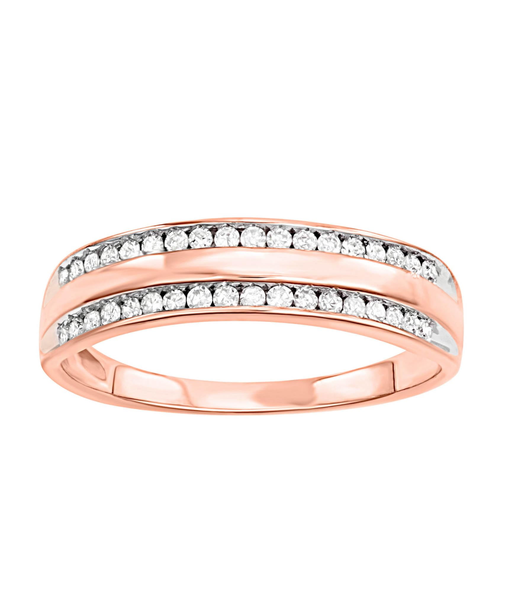 MyDiamondBox 1/4 Carat Total Weight (CTTW) Natural Diamonds Channel set ...