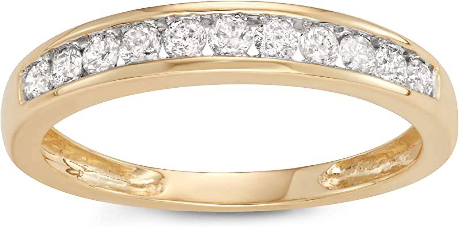 MyDiamondBox 1/4 Carat Total Weight (cttw) 10K Yellow Gold Channel Set ...
