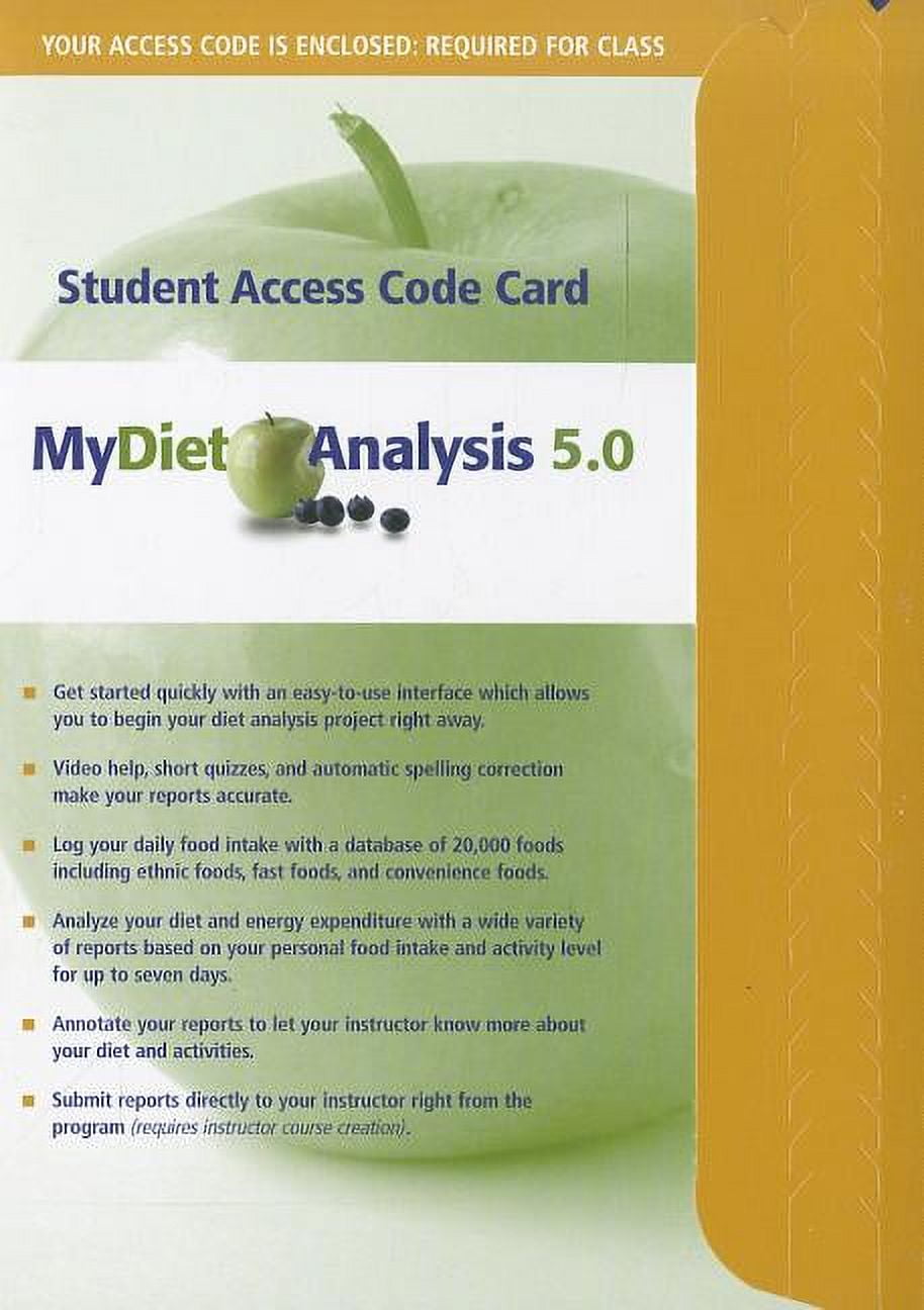 MyDietAnalysis 5.0 Student Access Code - Walmart.com