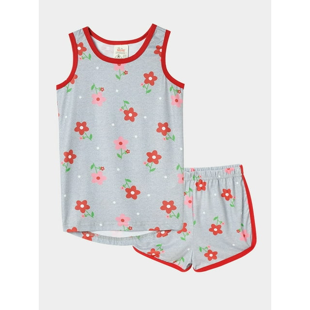 MyFav Girls Tank Top Pajamas–Size 6 8 10 12 14 Summer Shorts Printed ...