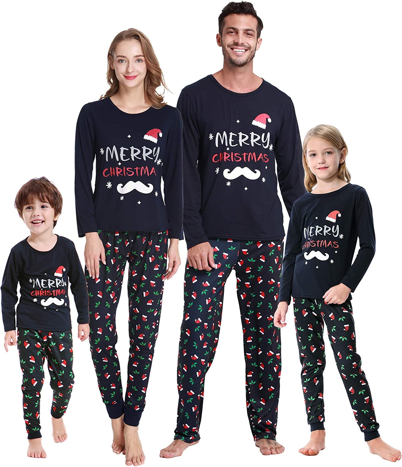 MyFav Matching Family Christmas Pajamas Set, Xmas Holiday PJs for Women/Men/Kids, Letter Printed ...