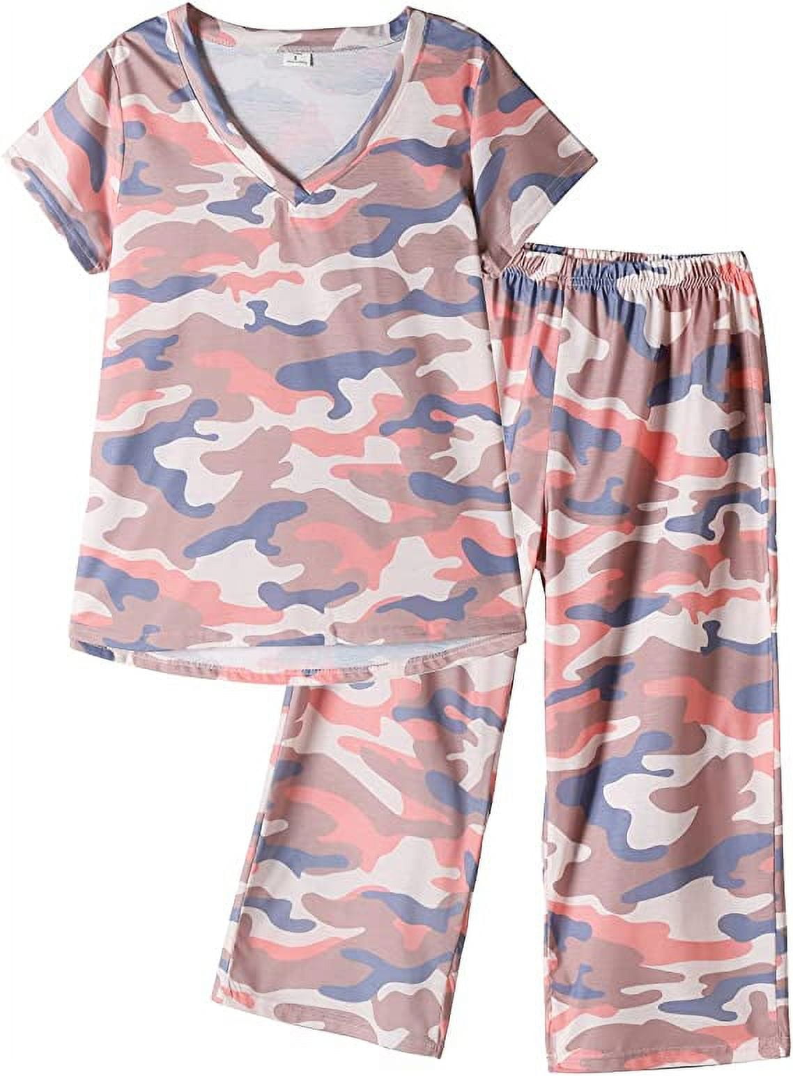 MyFav Women's Plus Size Sleep PJs, 2-Piece Capri Pajama Set with ...