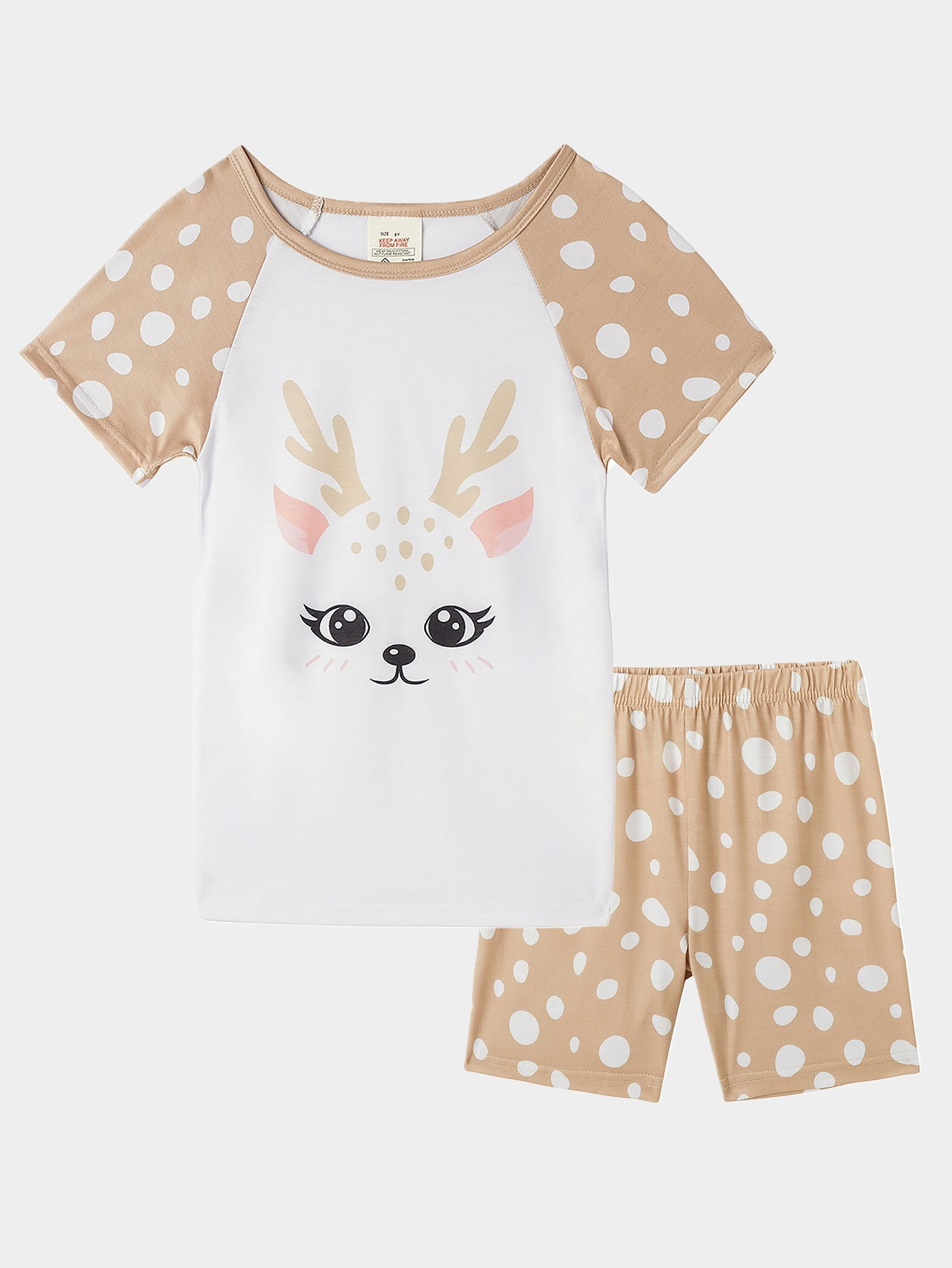 MyFav Young Girls Pajama Cute Cat Pattern Nighty Comfy Shorts Clothes Kids Sleepwear,6Y-14Y ...