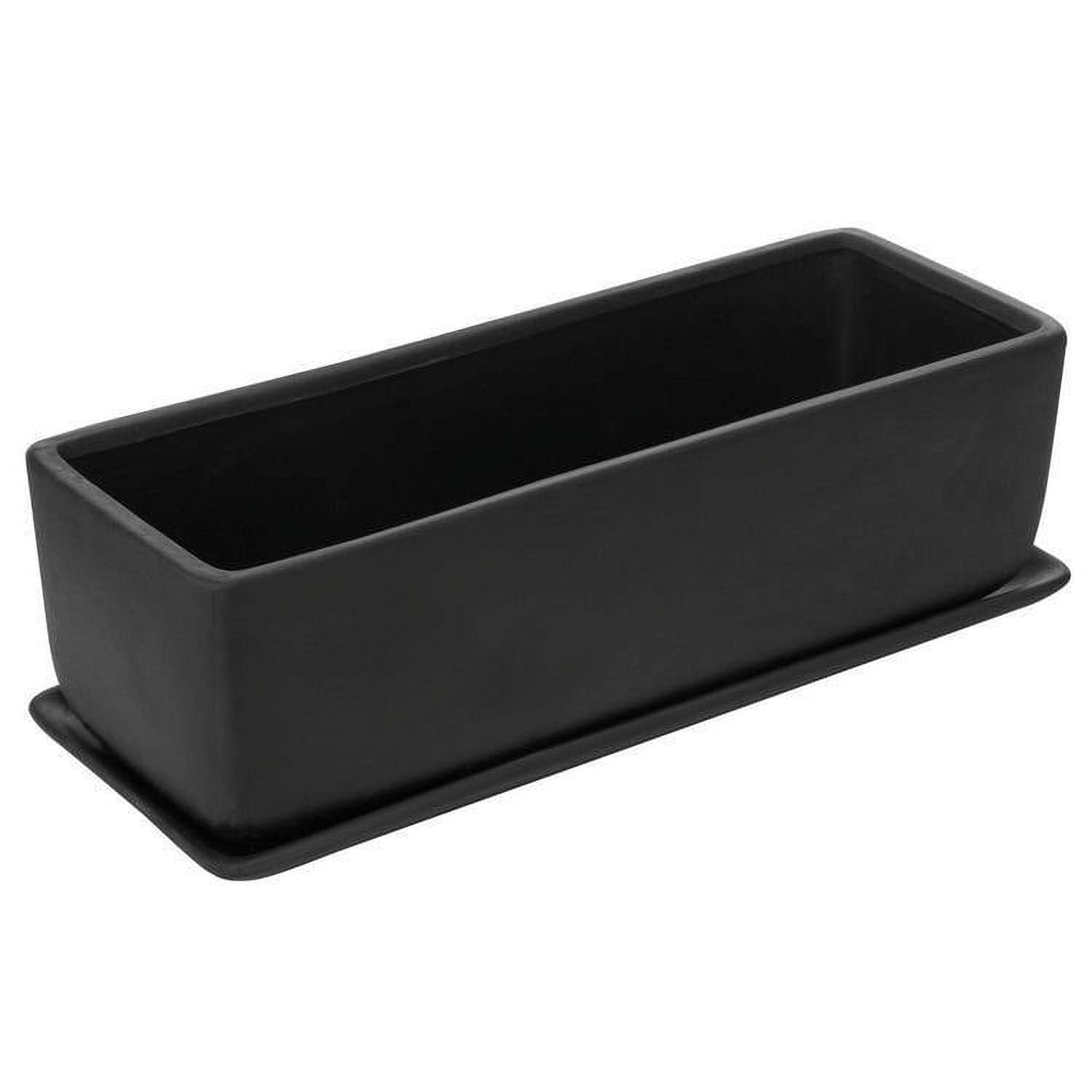 MyGift 14 Inch Matte Black Ceramic Indoor Planter with Saucer ...