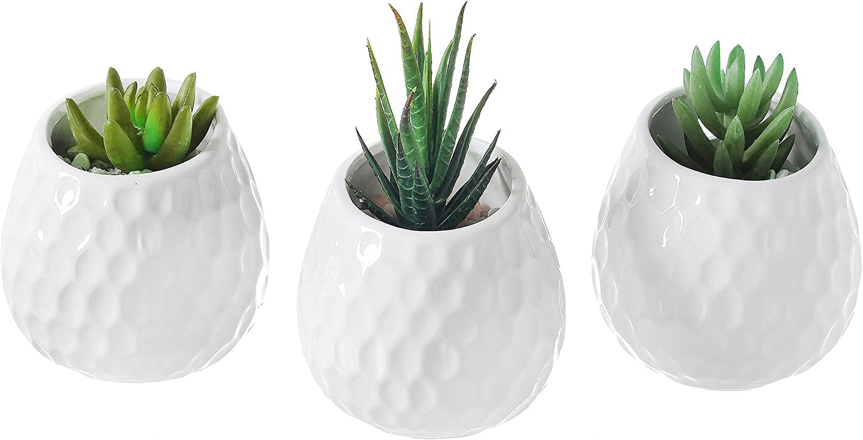 MyGift 3 Piece 4-Inch Golf Ball-Inspired Wall-Mountable Planters, White ...