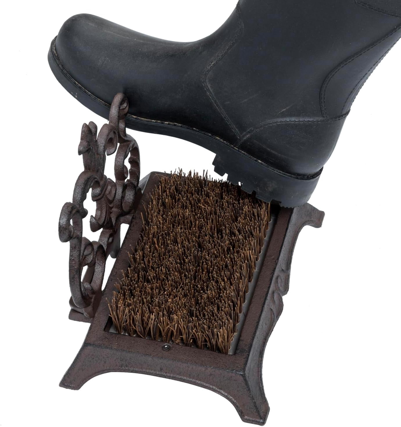 MyGift Cast Iron Boot Scraper Brush Outdoor Shoe Cleaner with Rustic ...