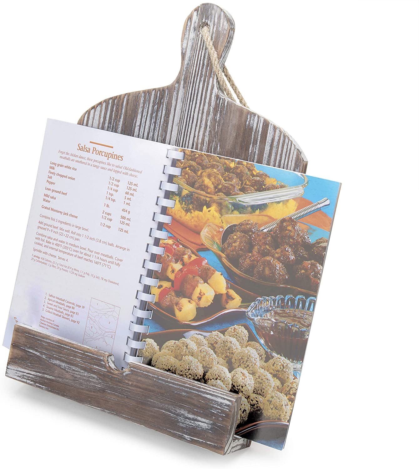 MyGift Farmhouse Style Brown Torched Wood Cookbook Holder with ...