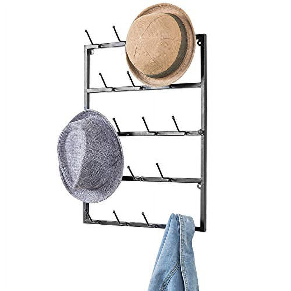 MyGift Modern Matte Black Wall Mounted Metal Hat Rack - Walmart.com