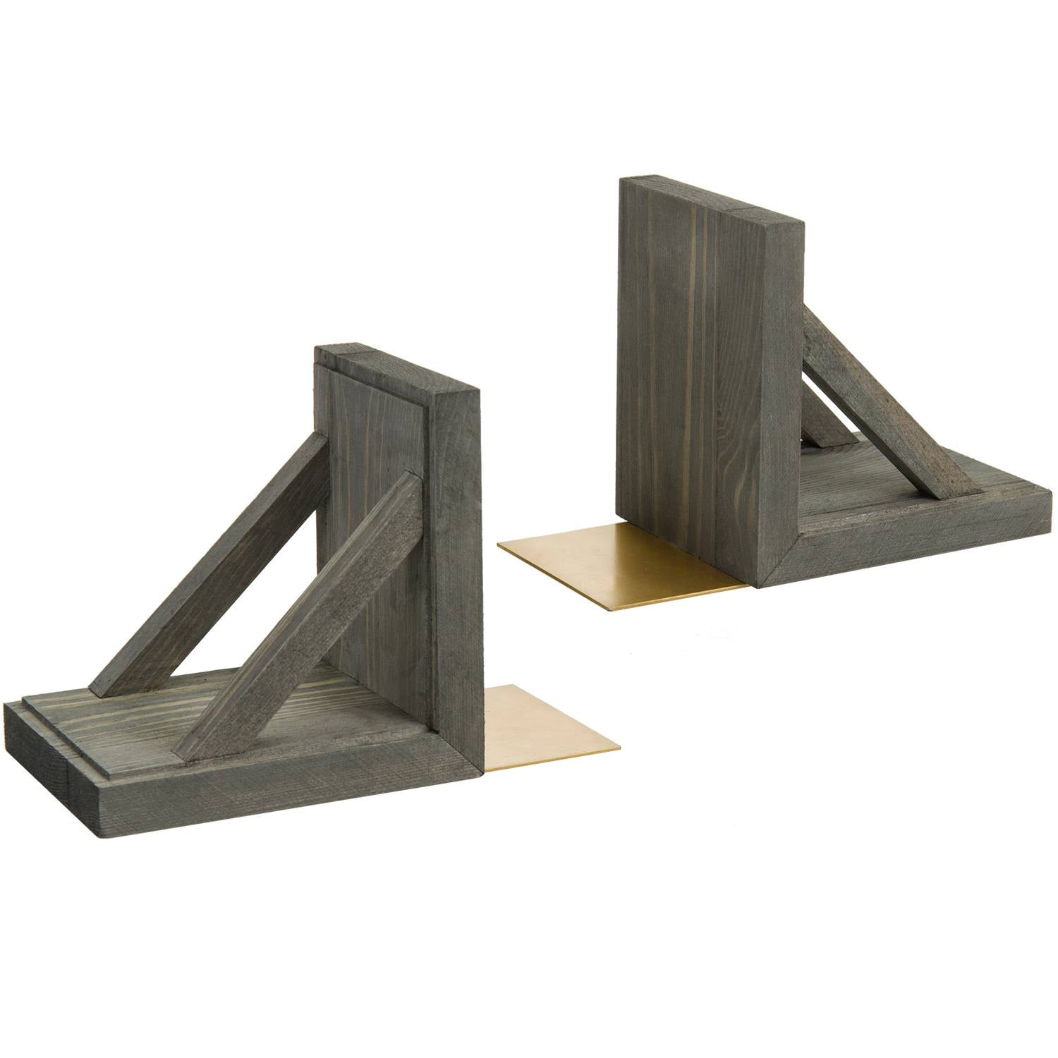 MyGift Office Desktop Book Support Stand, 1-Pair Vintage Wood Gray ...