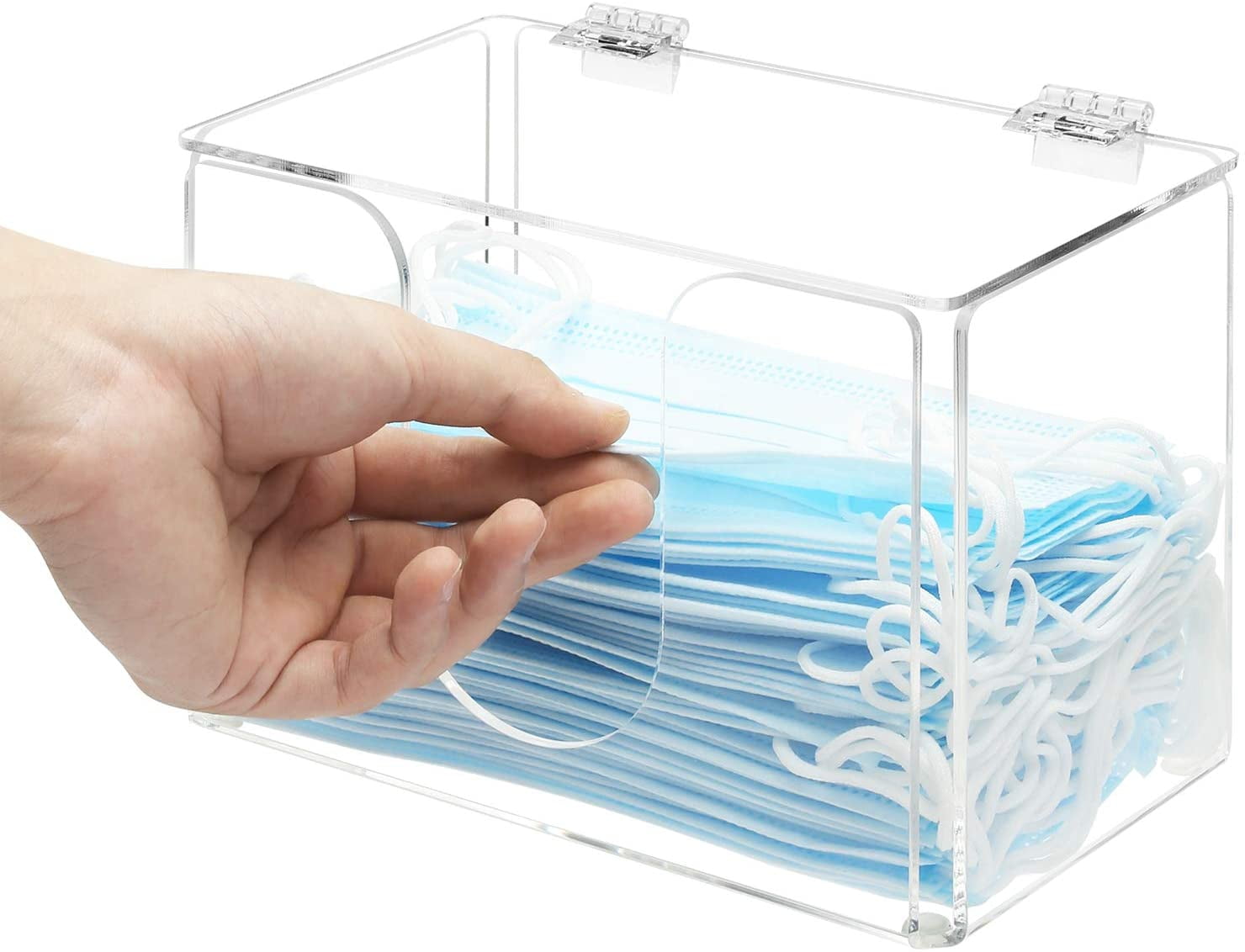 MyGift Premium Clear Acrylic Tabletop Mask and Face Covering Storage ...