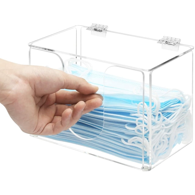 MyGift Premium Clear Acrylic Tabletop Mask and Face Covering Storage ...