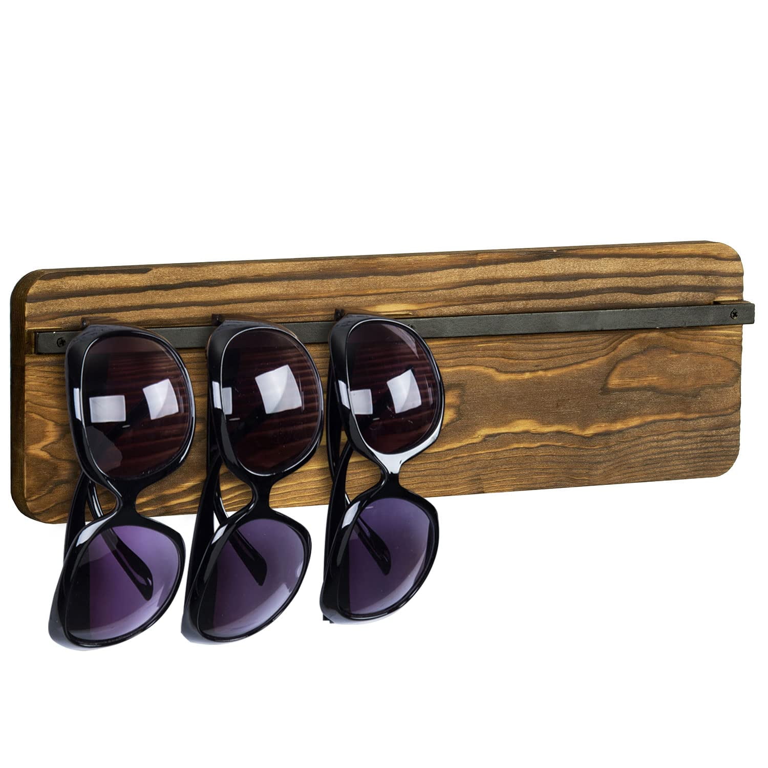 MyGift Rustic Burnt Solid Wood Sunglasses Display Holder with Matte ...