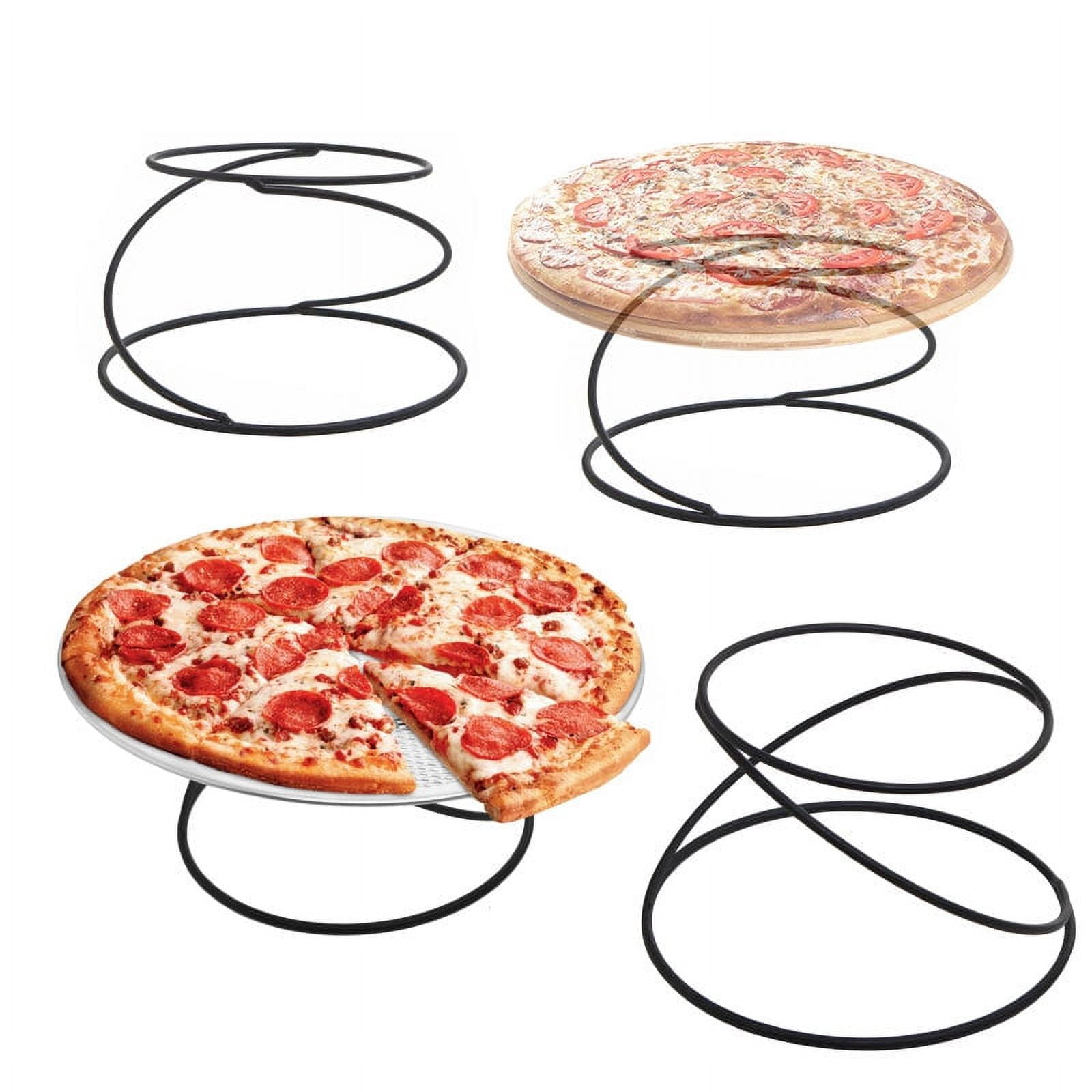 MyGift Set of 4 Black Tabletop Pizza Tray Risers Serving Display ...